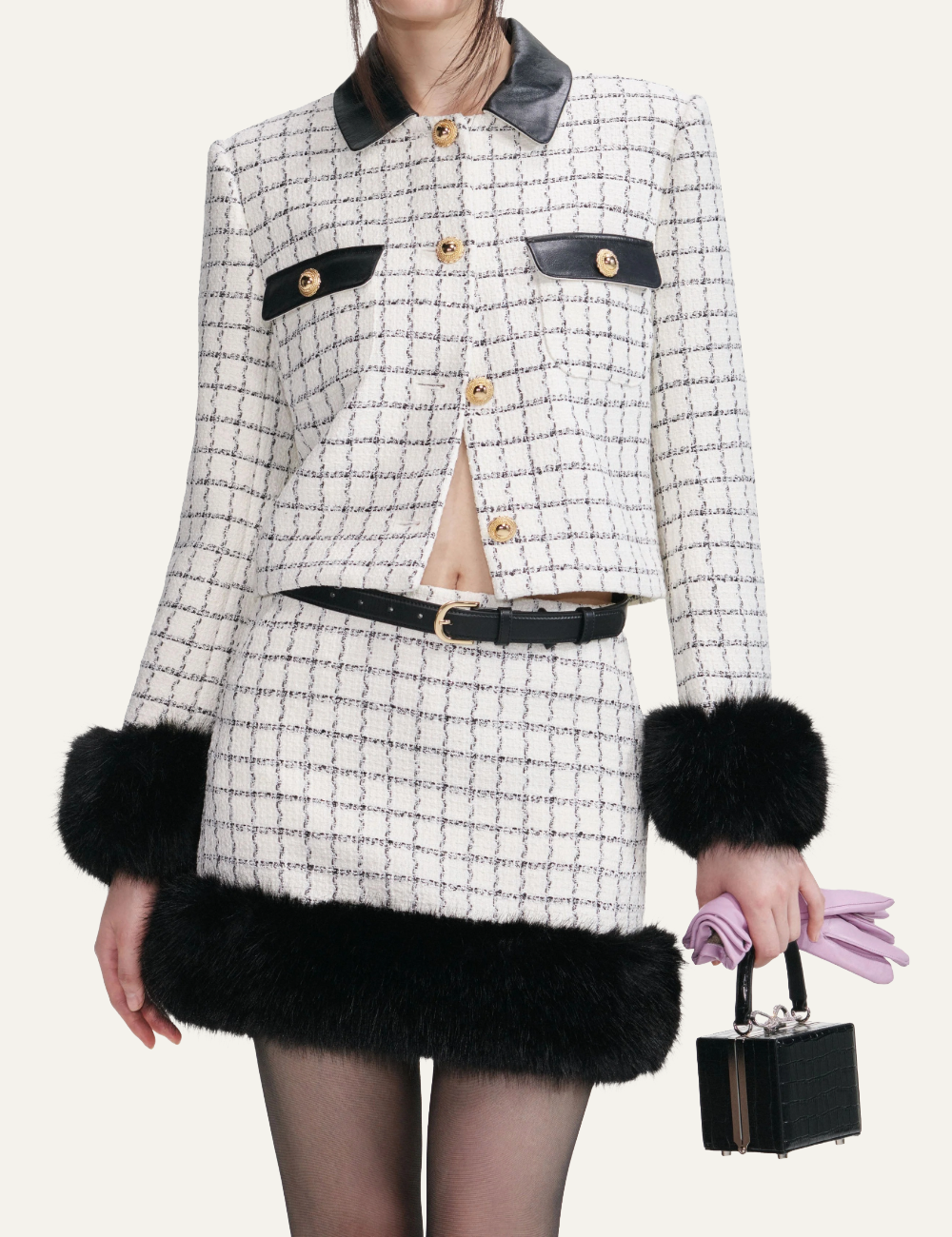 SELF-PORTRAIT FUR CUFF JACKET – Simple Caracters
