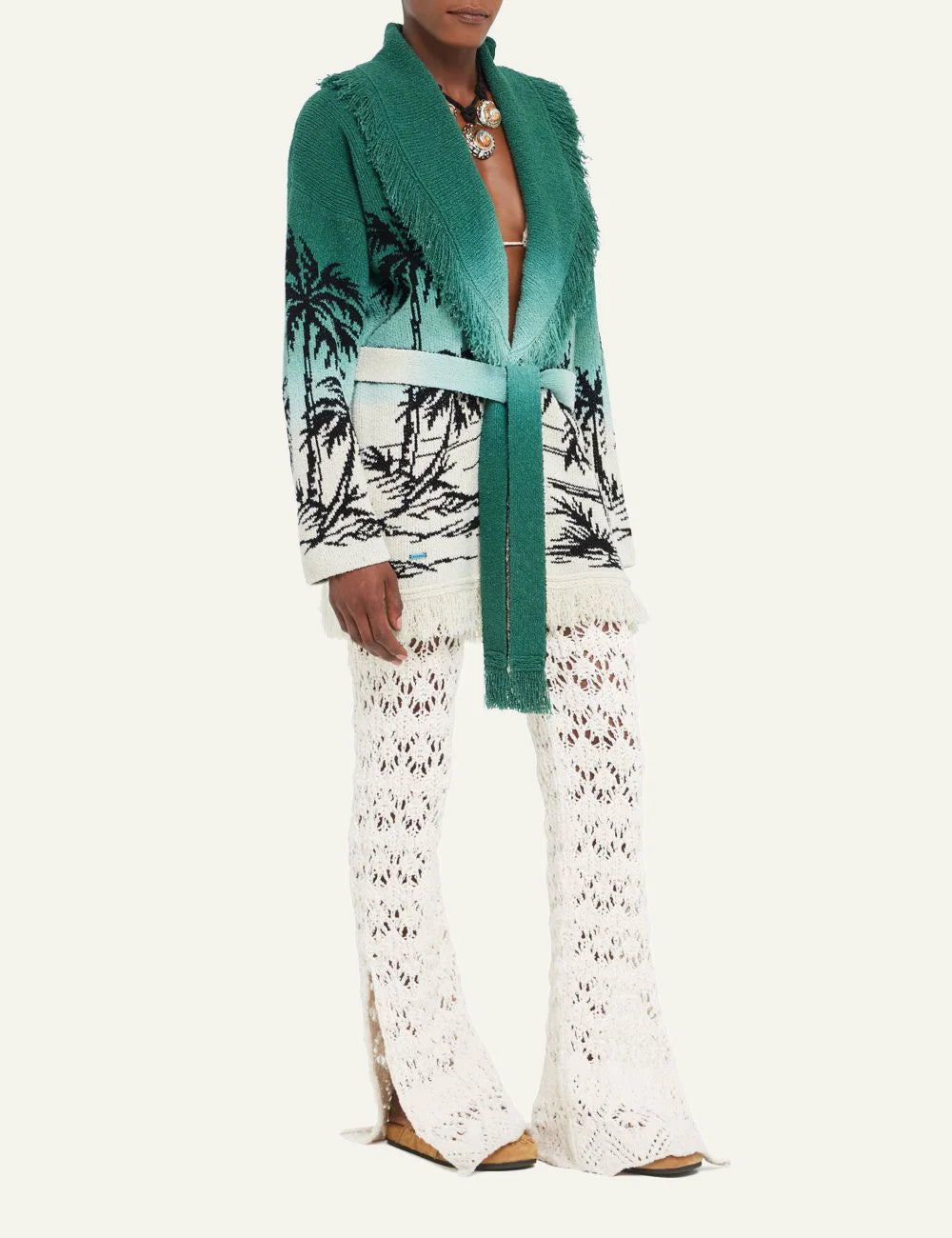 ALANUI Wave Bloom Cardigan Green – Simple Caracters